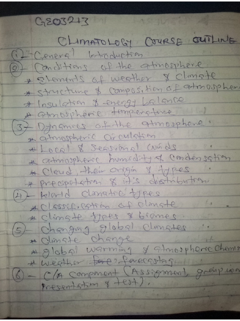 climatology note | PDF