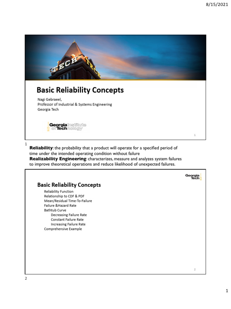 Module 2 - Reliability Concepts (Partial Notes)(1) | PDF | Reliability ...