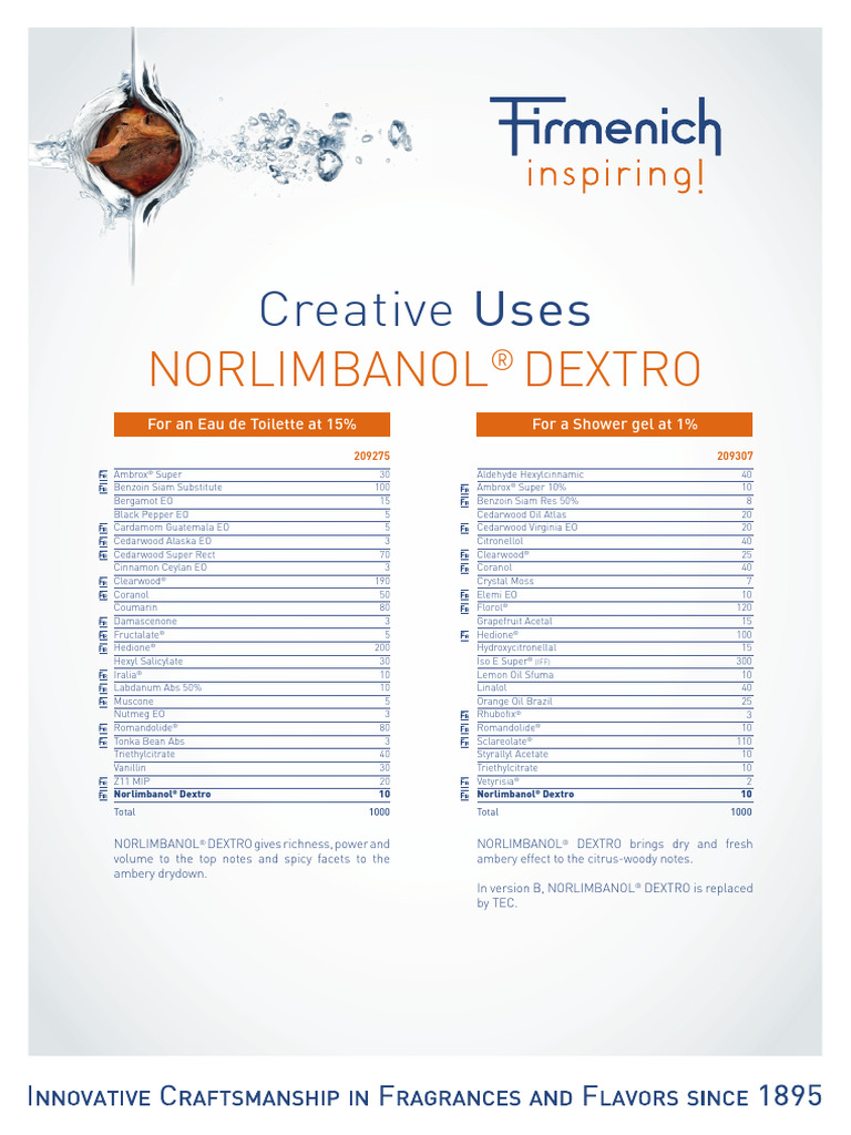 Norlimbanol® Dextro in Fragrance Formulations | PDF | Spice | Herbs And ...