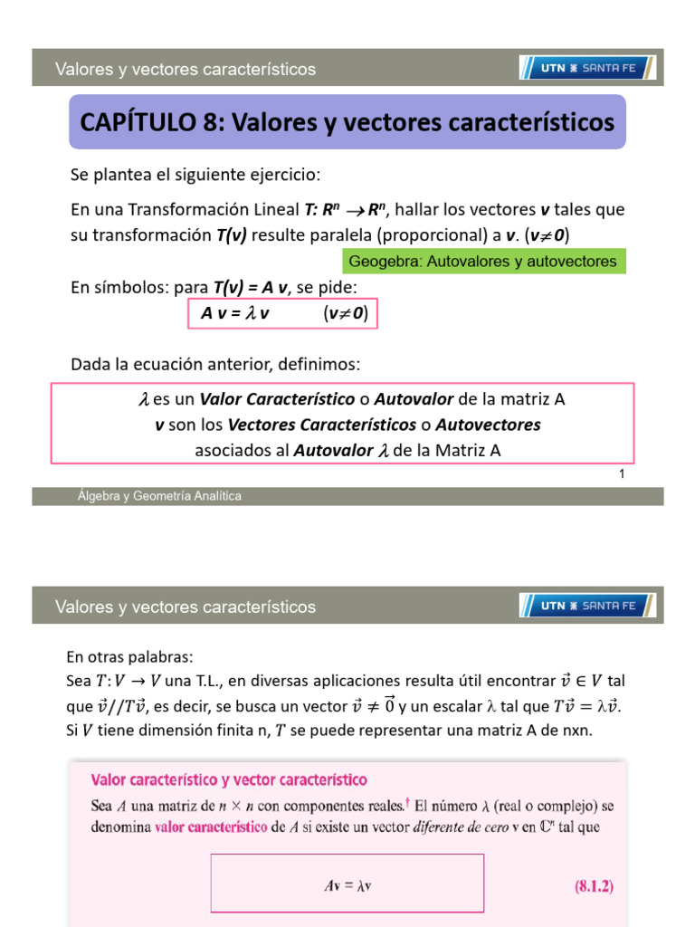 autovalores | PDF | Valores propios y vectores propios | Matriz ...