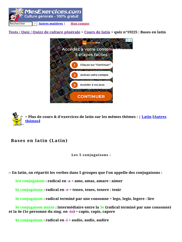 Bases en Latin | PDF | Relations syntaxiques | Grammaire