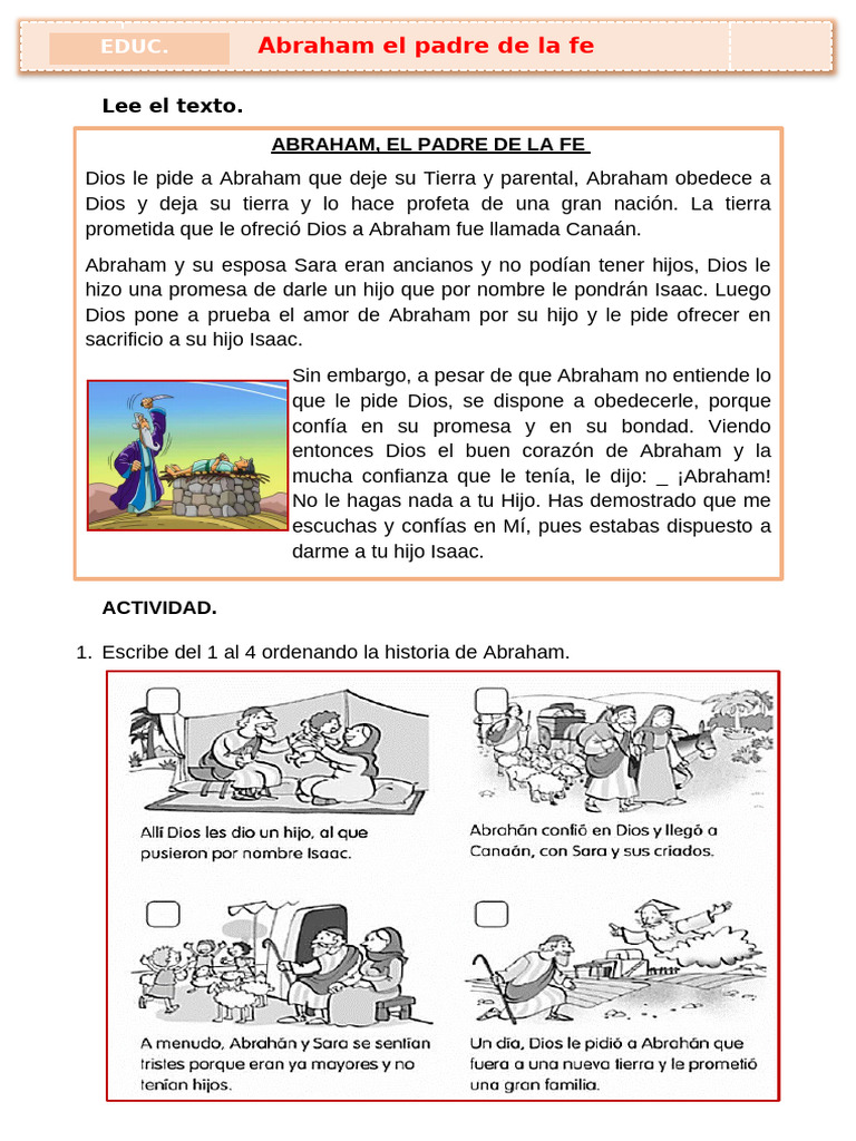D4 A2 FICHA REL. Abraham El Padre de La Fe | PDF