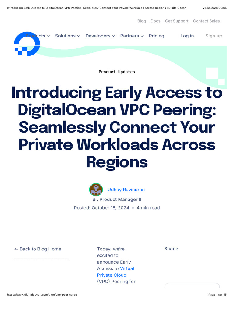 Introducing Early Access To DigitalOcean VPC Peering: Seamlessly Connect Your Private Workloads ...