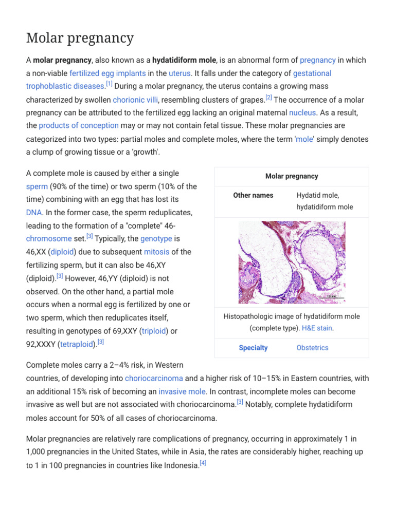 Understanding Molar Pregnancy Types | PDF | Medical Specialties ...