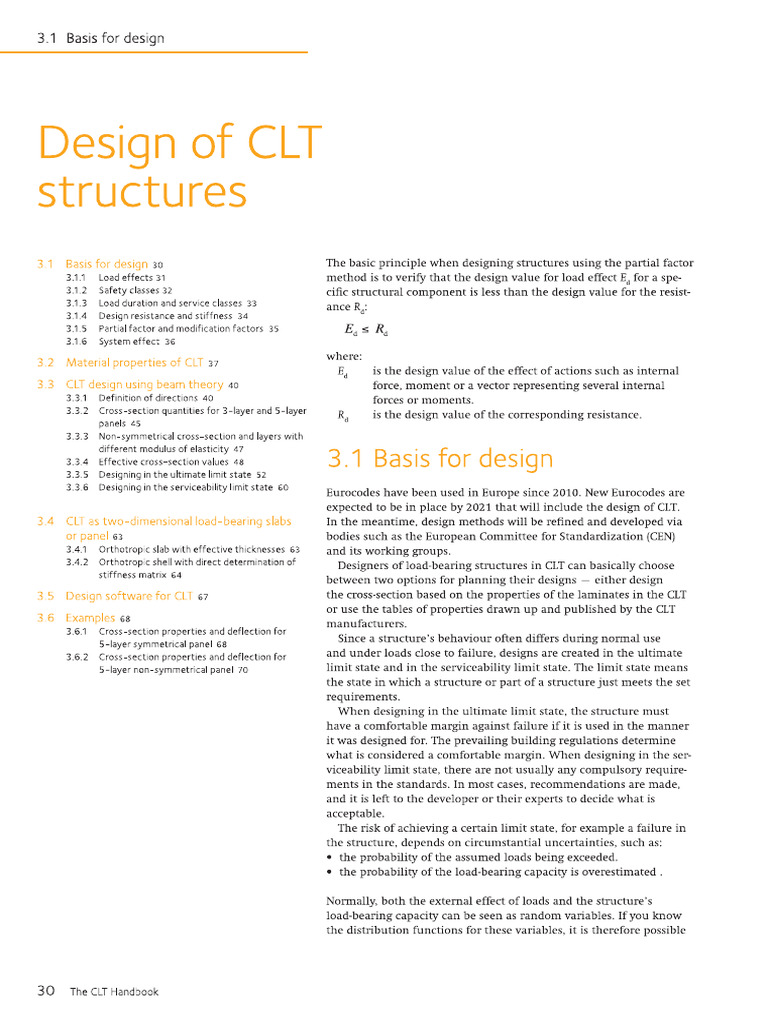 CAP 3 - Swedish Wood - The CLT Handbook - Structural Design | PDF