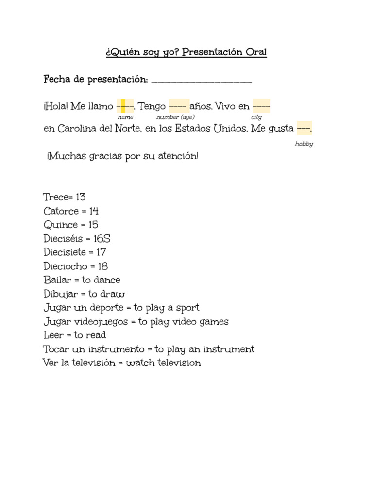 ¿Quién soy yo_ Speaking Spanish | PDF | Vocabulary | Language Acquisition