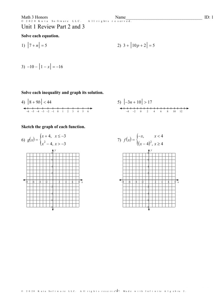 Unit 1 Review Part 2 and 3 Merged | PDF | Mathematics | Mathematical ...