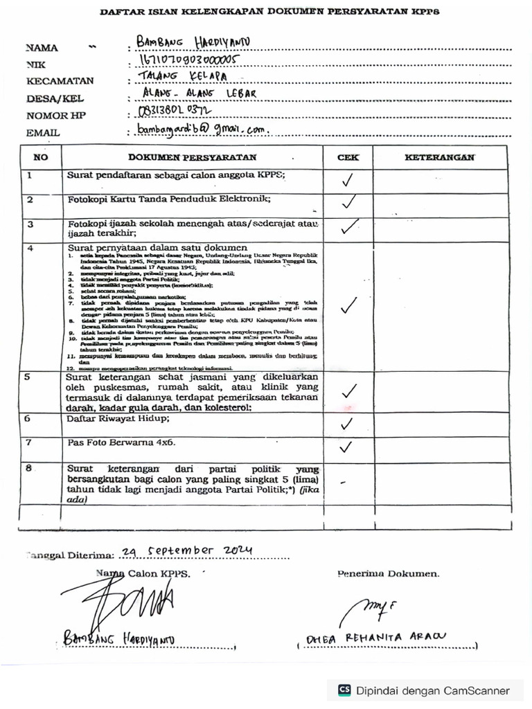 kelengkapan dokumen | PDF