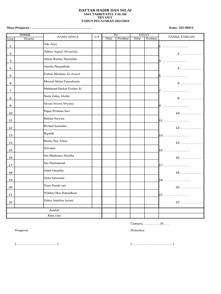 Perangkat ASAJ 2024 | PDF