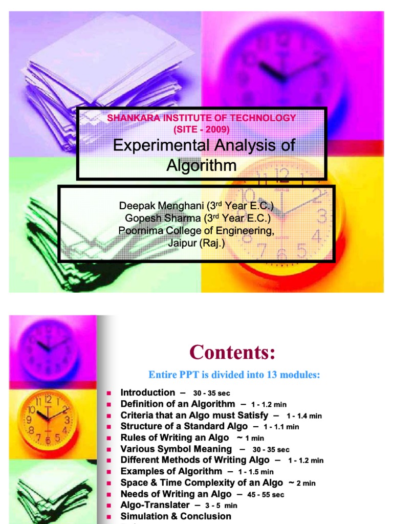 Experimental Analysis of Algorithm | PDF | Algorithms | Subroutine Experimental Analysis of Algorithm | PDF | Algorithms | Subroutine