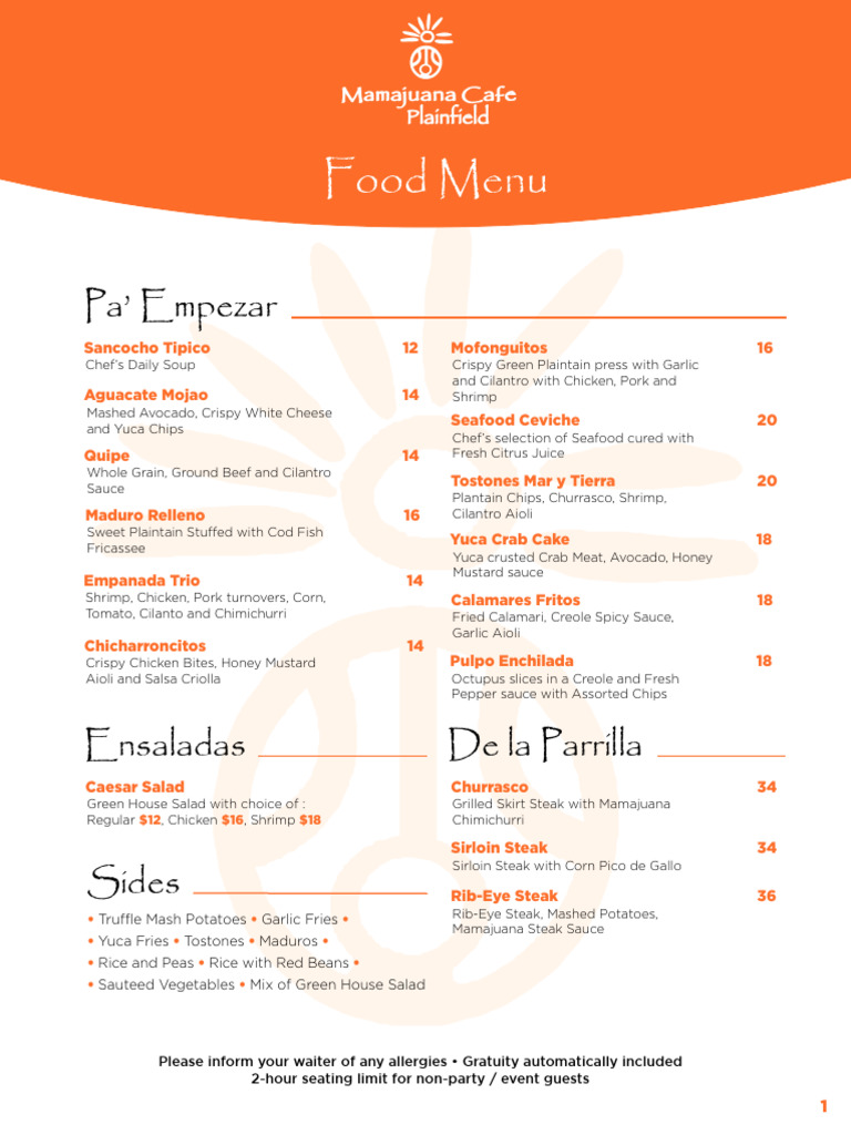 Mamajuana Cafe Menu Special Event Final | PDF | Cuisine | Cuisine Of ...
