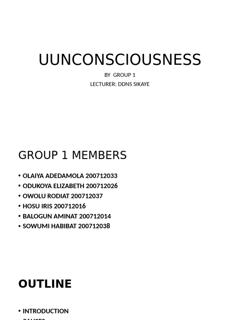 Understanding Unconsciousness: Causes & Management | PDF | Coma | Heart