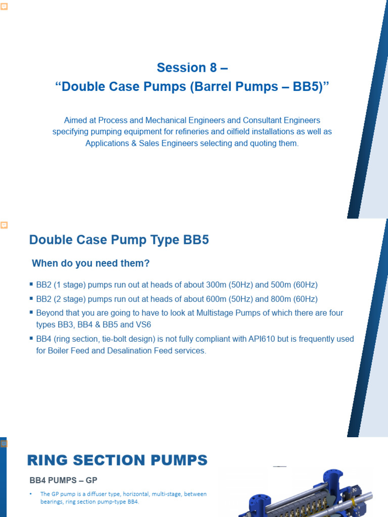 Double Case Pumps: BB5 Overview | PDF | Pump | Bearing (Mechanical)