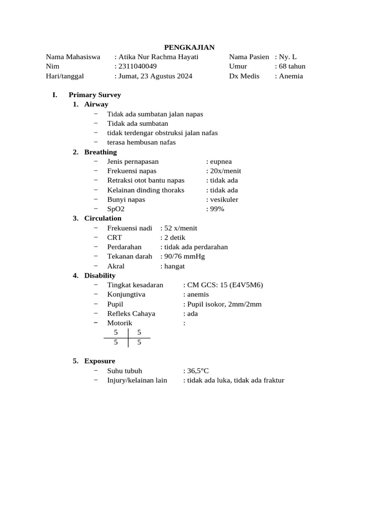 Resum Igd Anemia Atika | PDF | Sains & Matematika