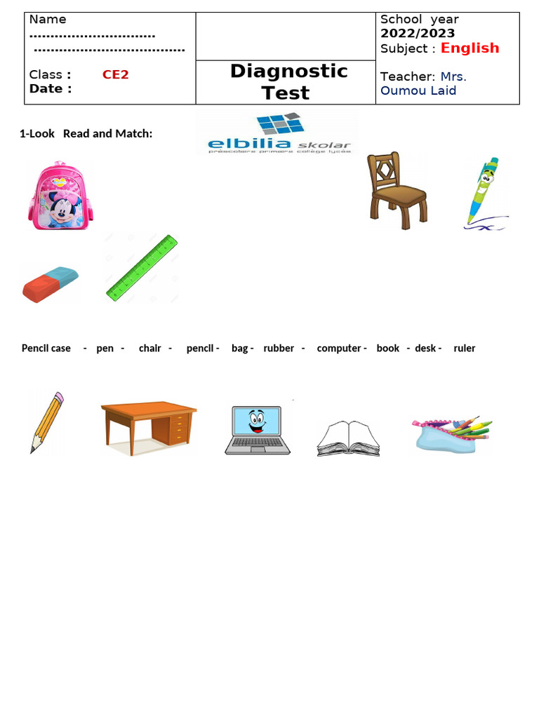 Diagnostic Test CE2 | PDF