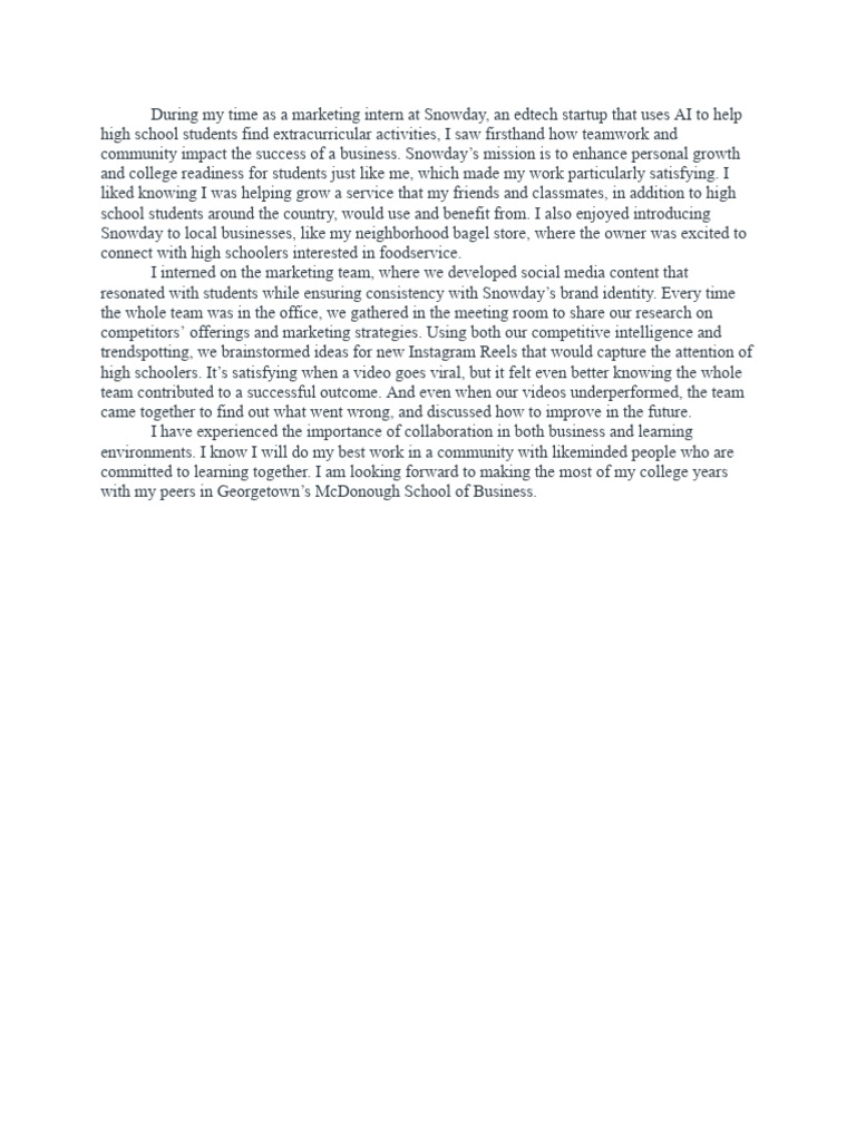 Jonah Rogoff - Georgetown - Activity | PDF | Career & Growth