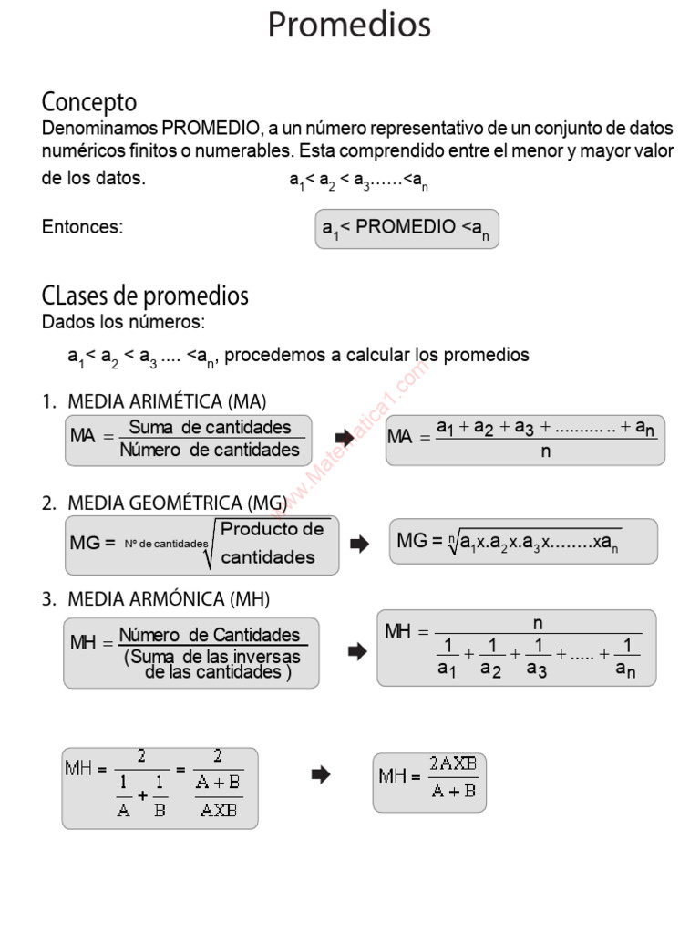 2_promedios | PDF | Matemáticas | Conceptos matemáticos