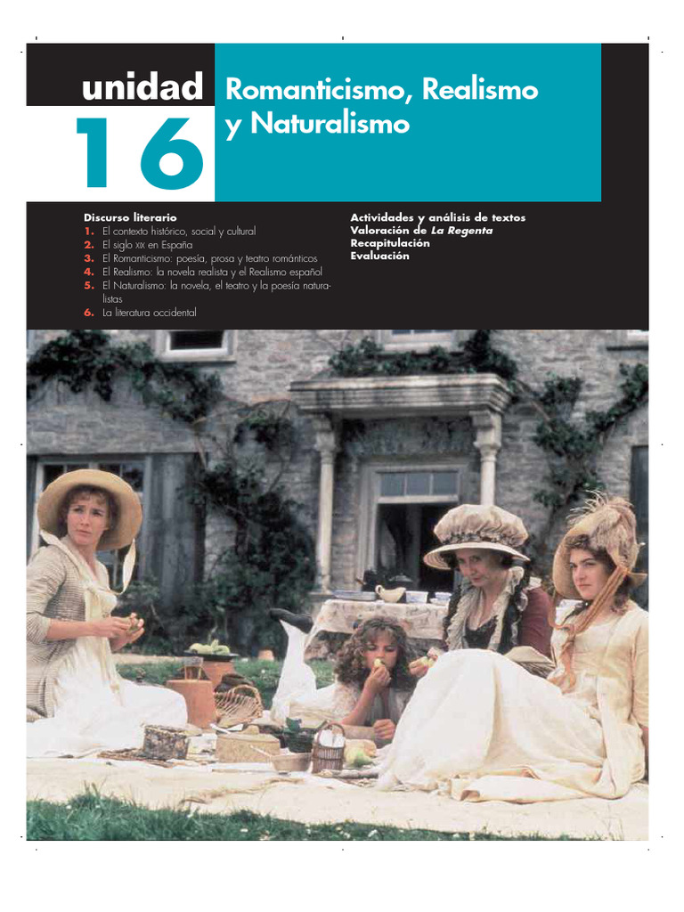 Literatura. Unidad 16 - Romanticismo, Realismo y Naturalismo-Comprimido ...