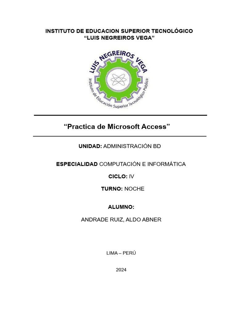 Práctica de Access para Computación | PDF