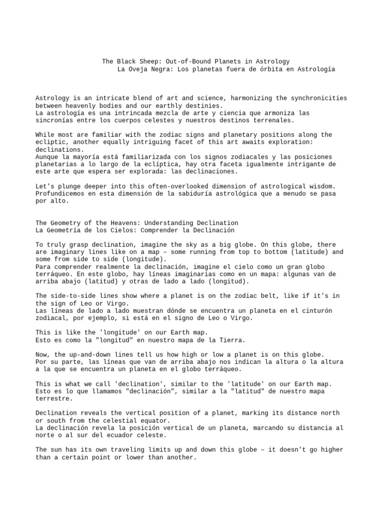 The Black Sheep - Out-of-Bound Planets in Astrology | PDF | Astronomía | Cosmología Esotérica