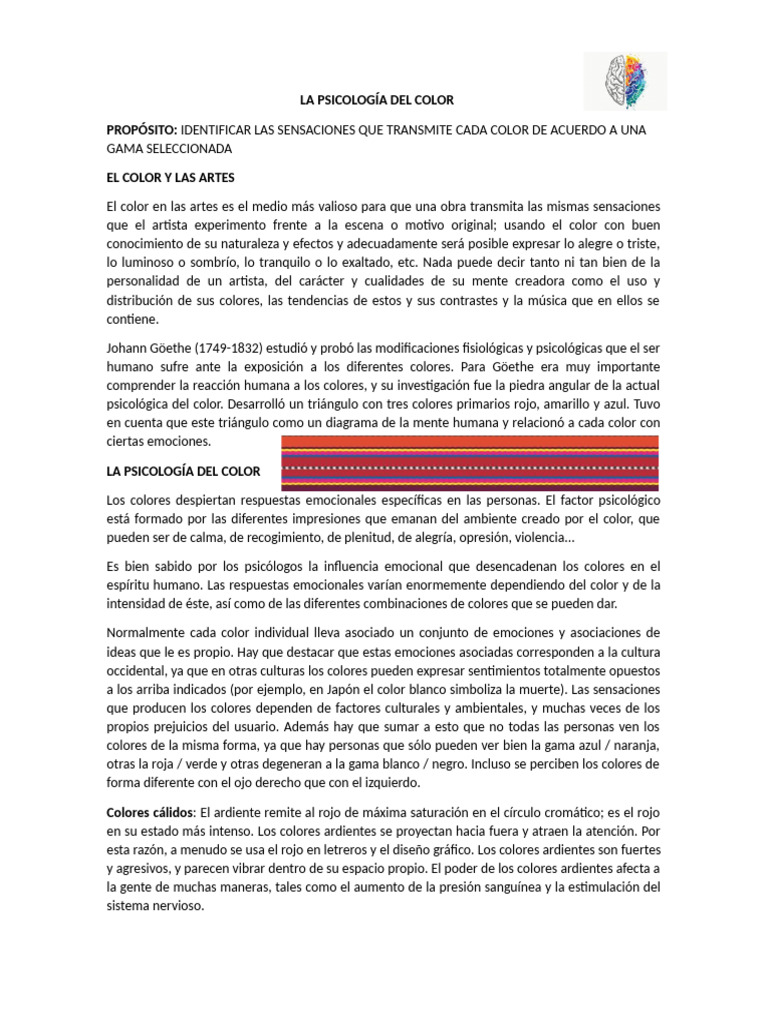 La Psicología Del Color 2do | PDF | Color | Rojo