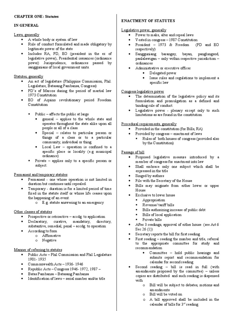An Analysis of Statutory Enactment and Structure | PDF | Statutory ...