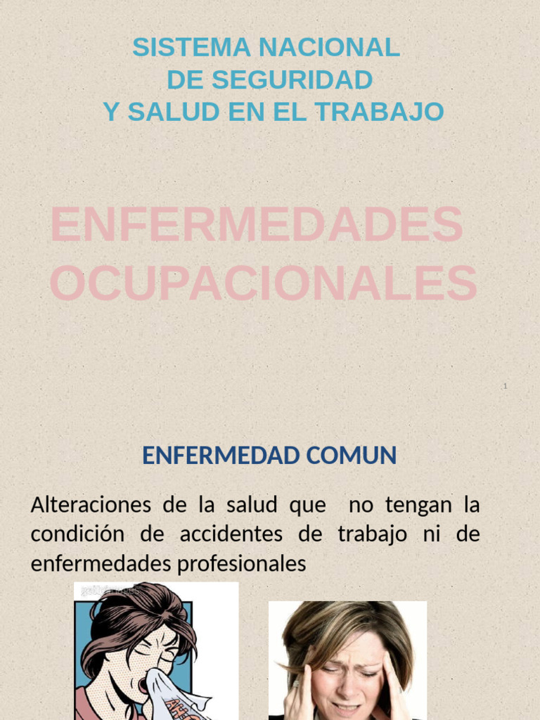 ENFERMEDAD OCUPACIONAL | PDF | Clínica | Enfermedades y trastornos humanos