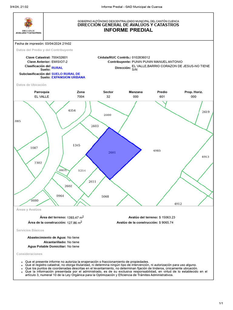 Predio Urbano Casa | PDF
