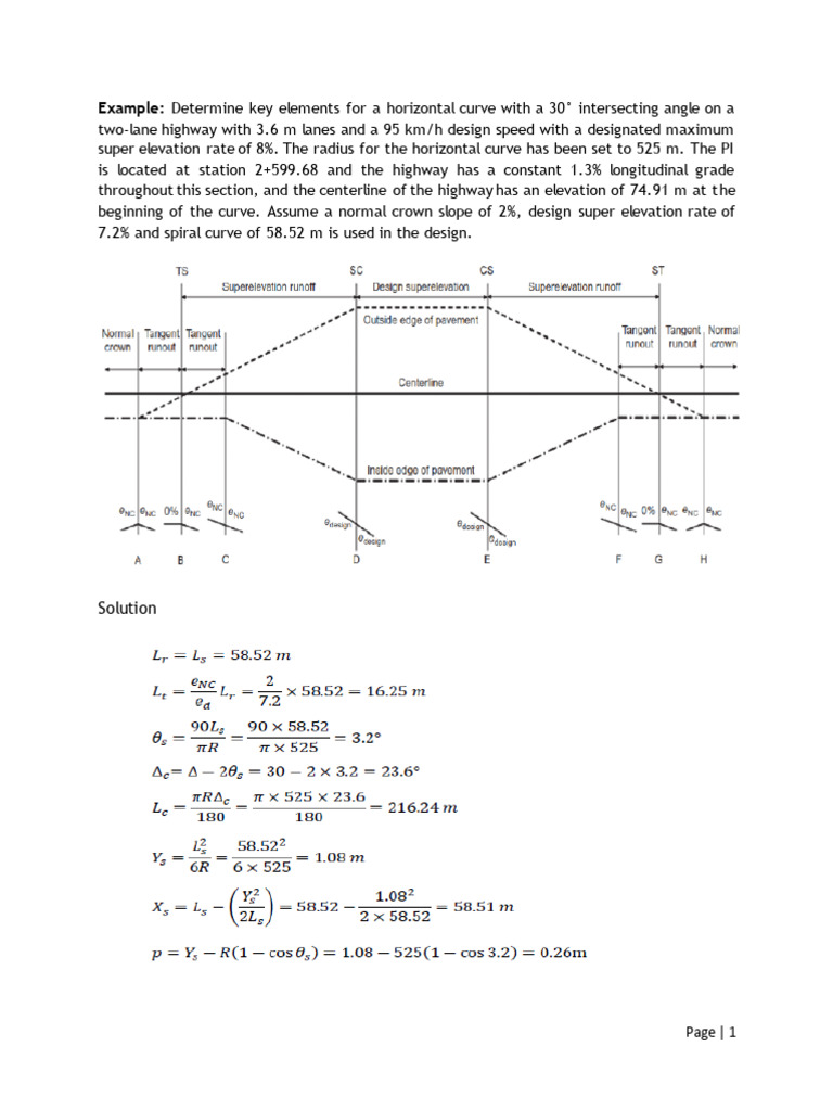 Example 10 - Superelevation | PDF