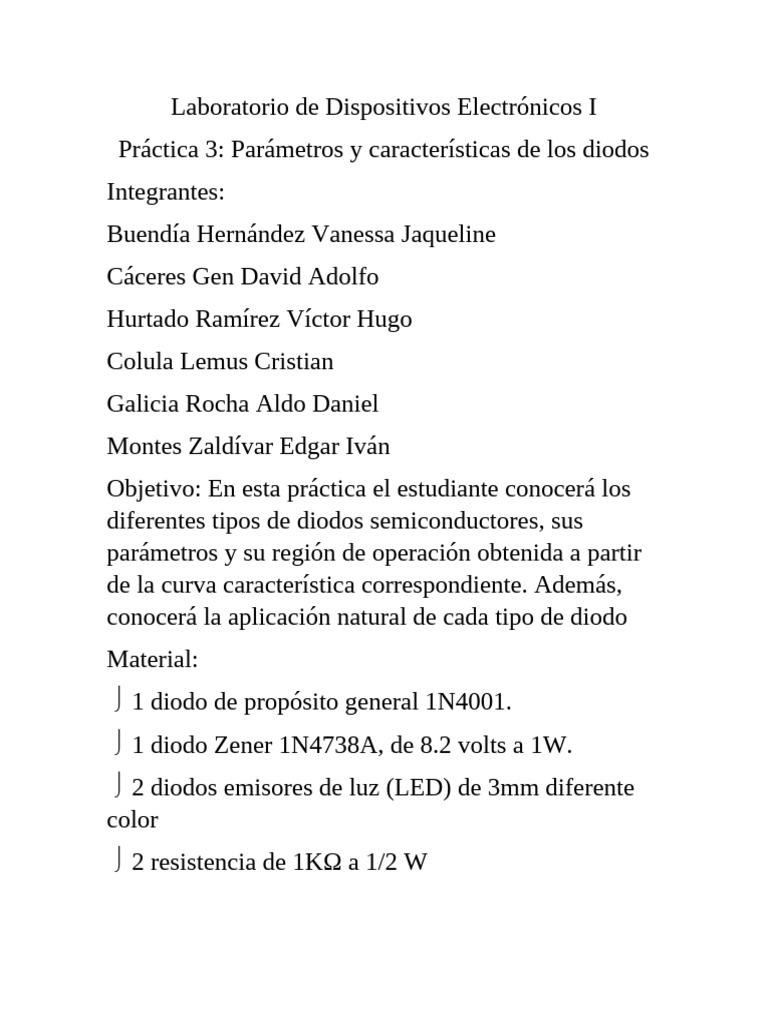 Práctica 3 | PDF | Diodo | Diodo emisor de luz