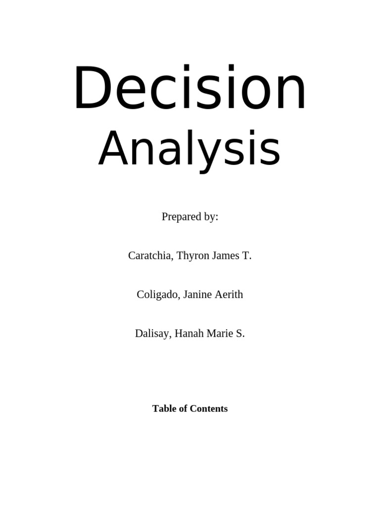 Group 4 Decision Analysis | PDF | Decision Making | Risk