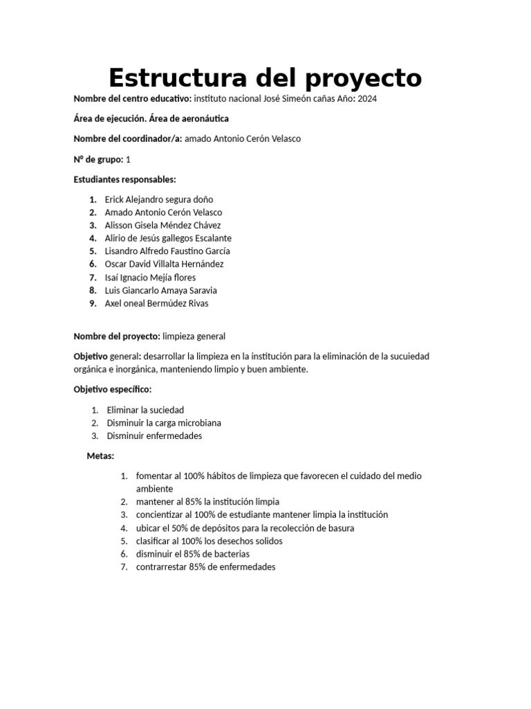 Estructura del proyecto | PDF | Residuos | Vertedero