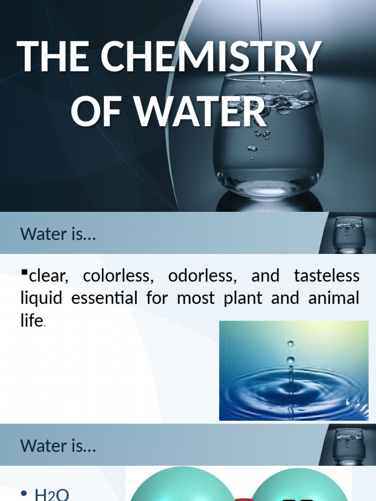 Chemistry of Water | PDF | Water | Evaporation