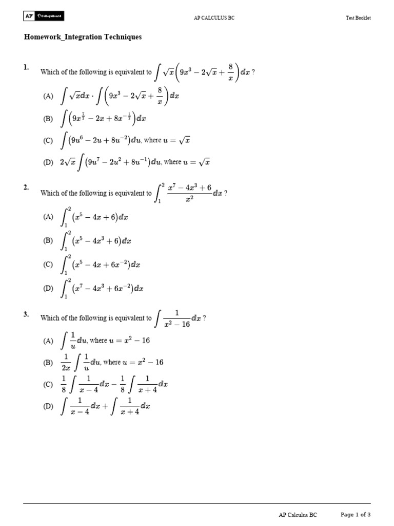 019B LongDivision Integrals WS | PDF | Teaching Methods & Materials