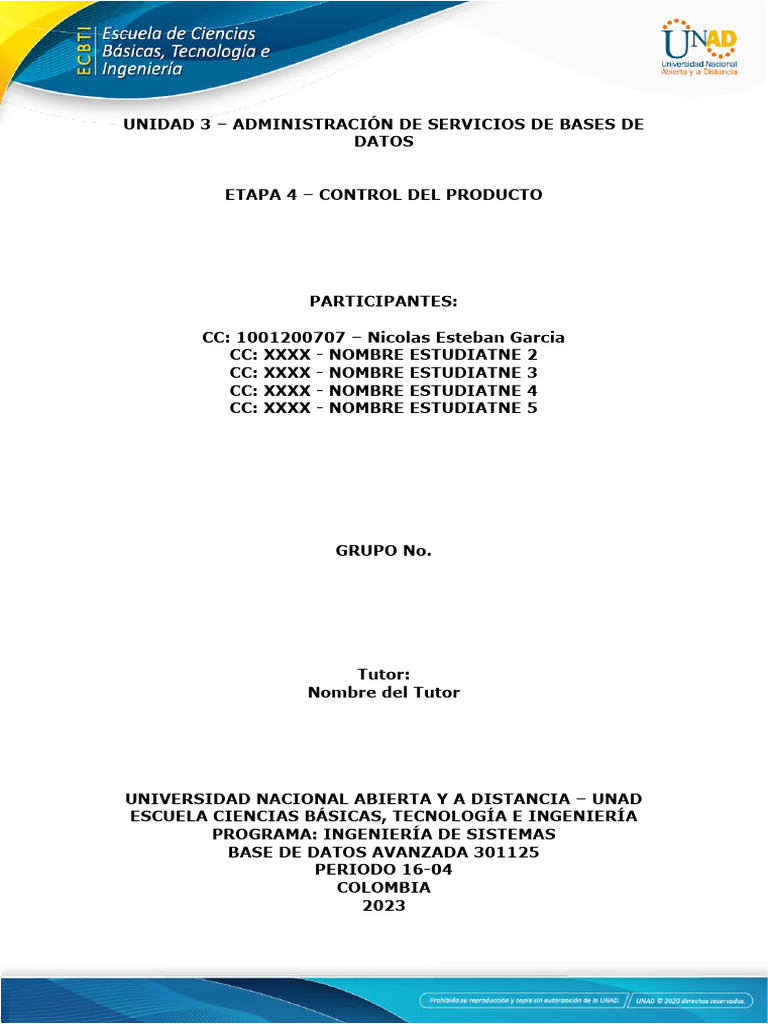 Base De Datos Control V1 Pdf Seguridad De Información Bases De Datos