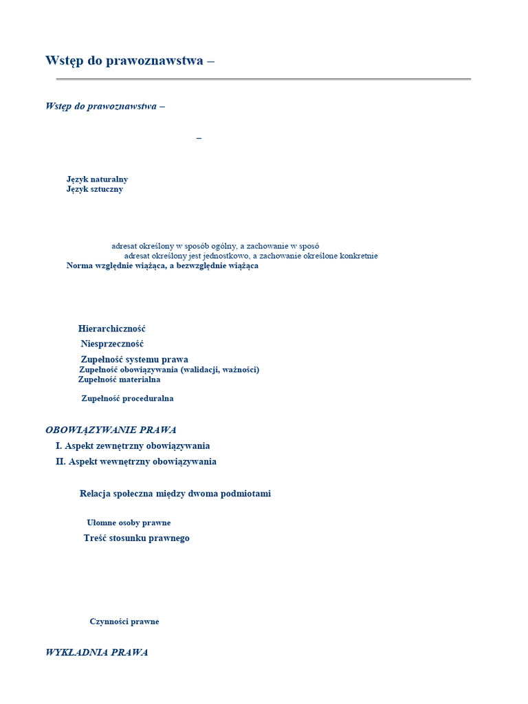 Wstep Do Prawoznawstwa - Notatkiiiiiiiiii | PDF