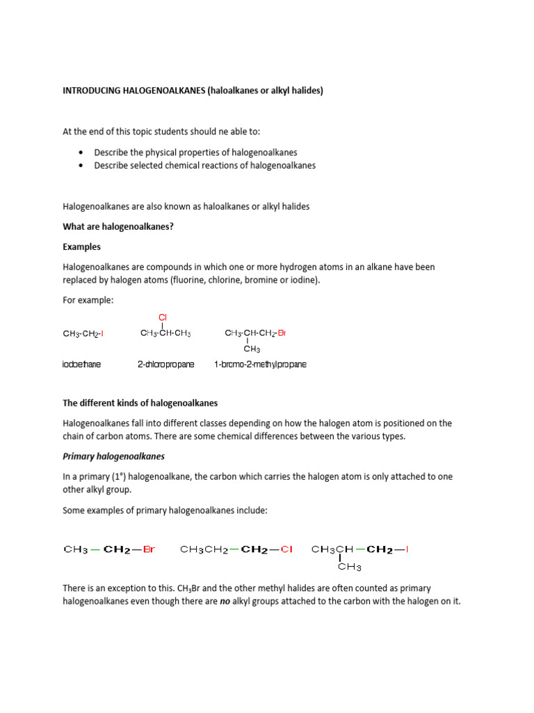 Introducing Halogenoalkanes (2) | PDF | Chemical Reactions | Atoms