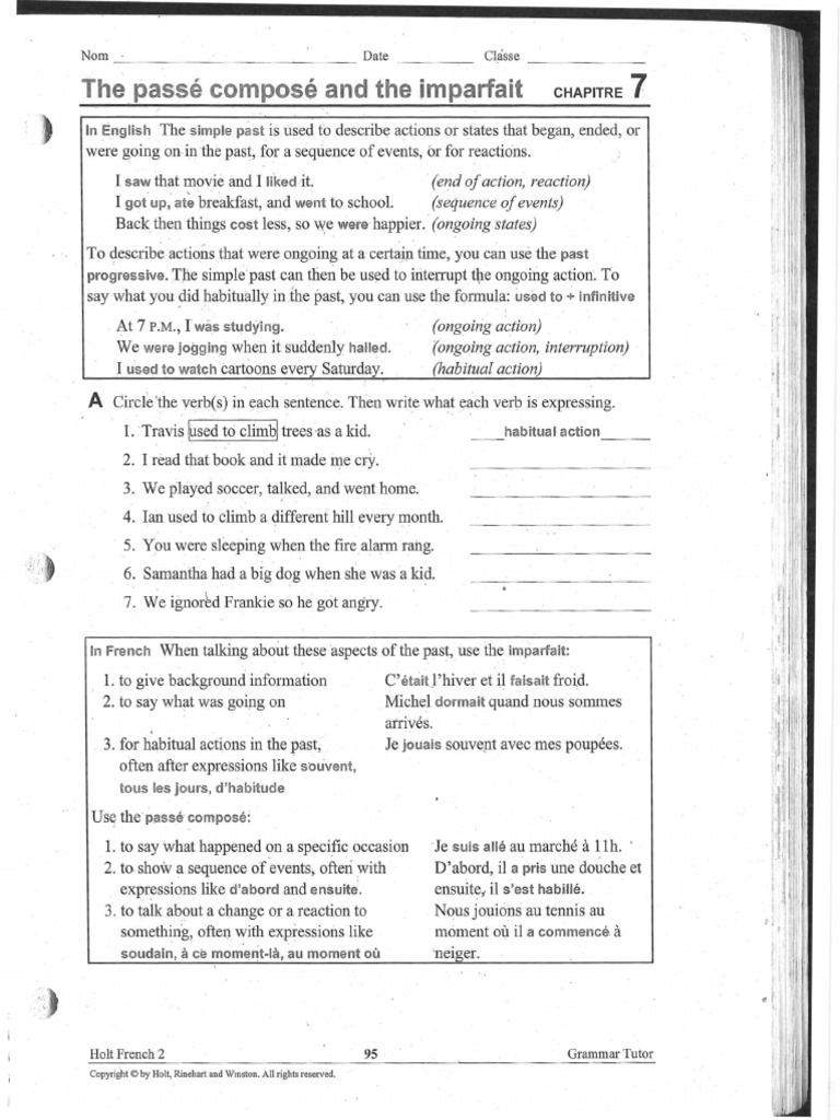 Imparfait Passe+Compose+ +Revision+Explication | PDF