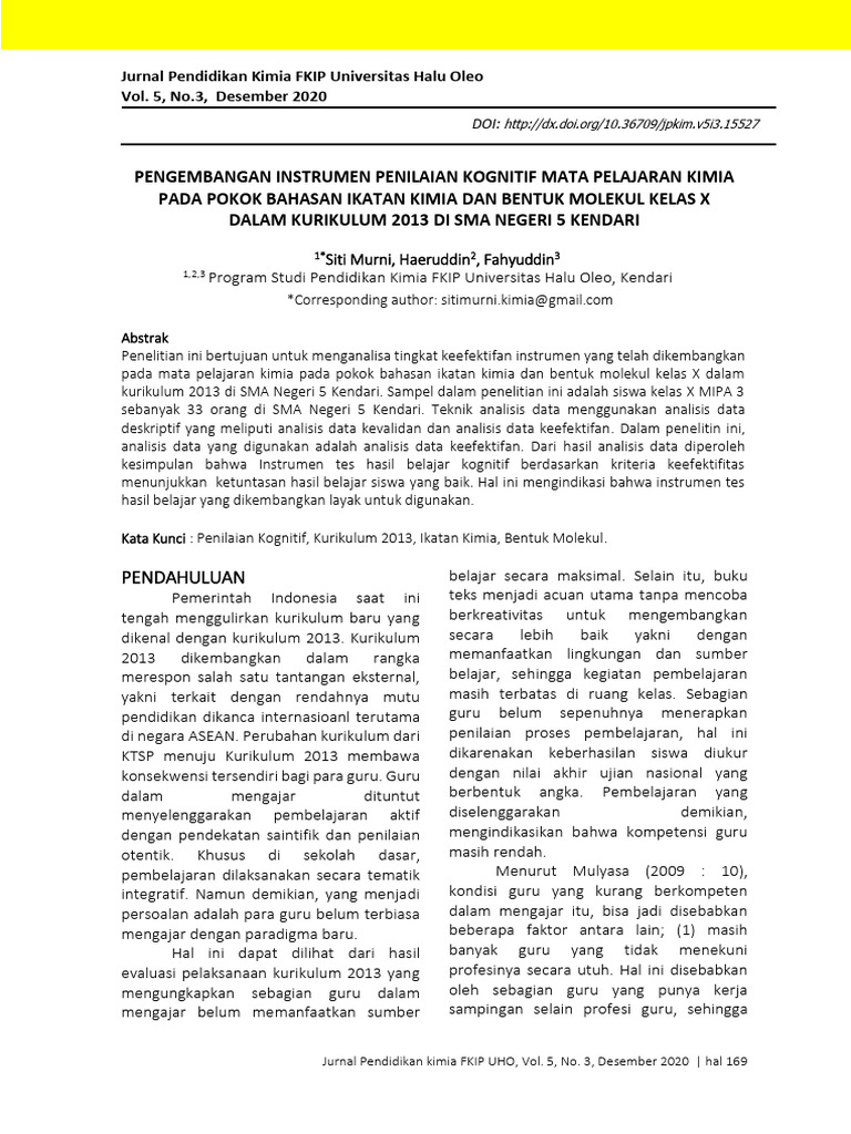 Pengembangan Instrumen Penilaian Kognitif Mata Pel | PDF | Karier ...