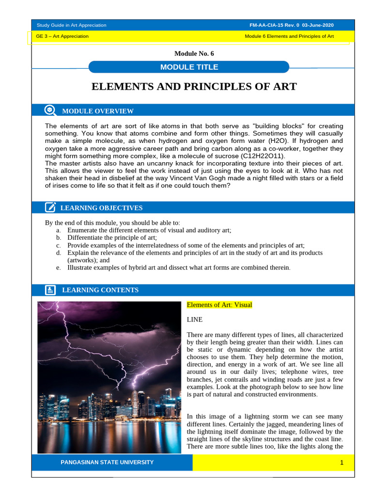 Module 6 Elements and Principles of Art | PDF | Color | Shape
