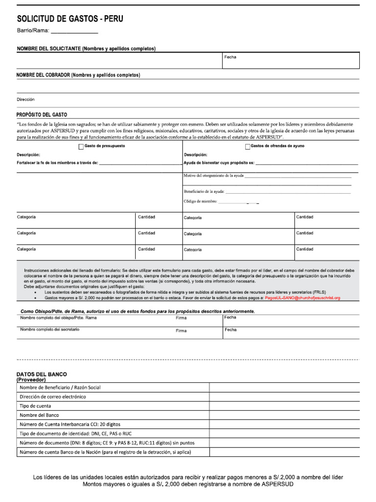 Solicitud de Gasto 2023 | PDF