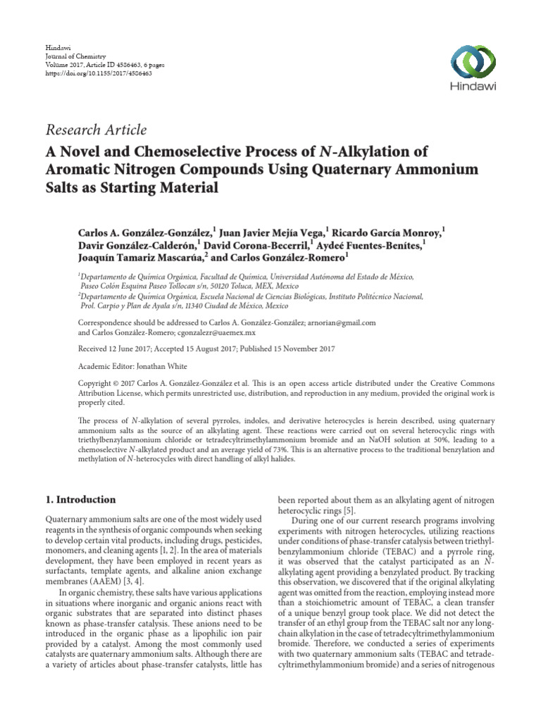 2017, Hindawi Journal of Chemistry, Vol 2017,, Art 4586463 | PDF ...