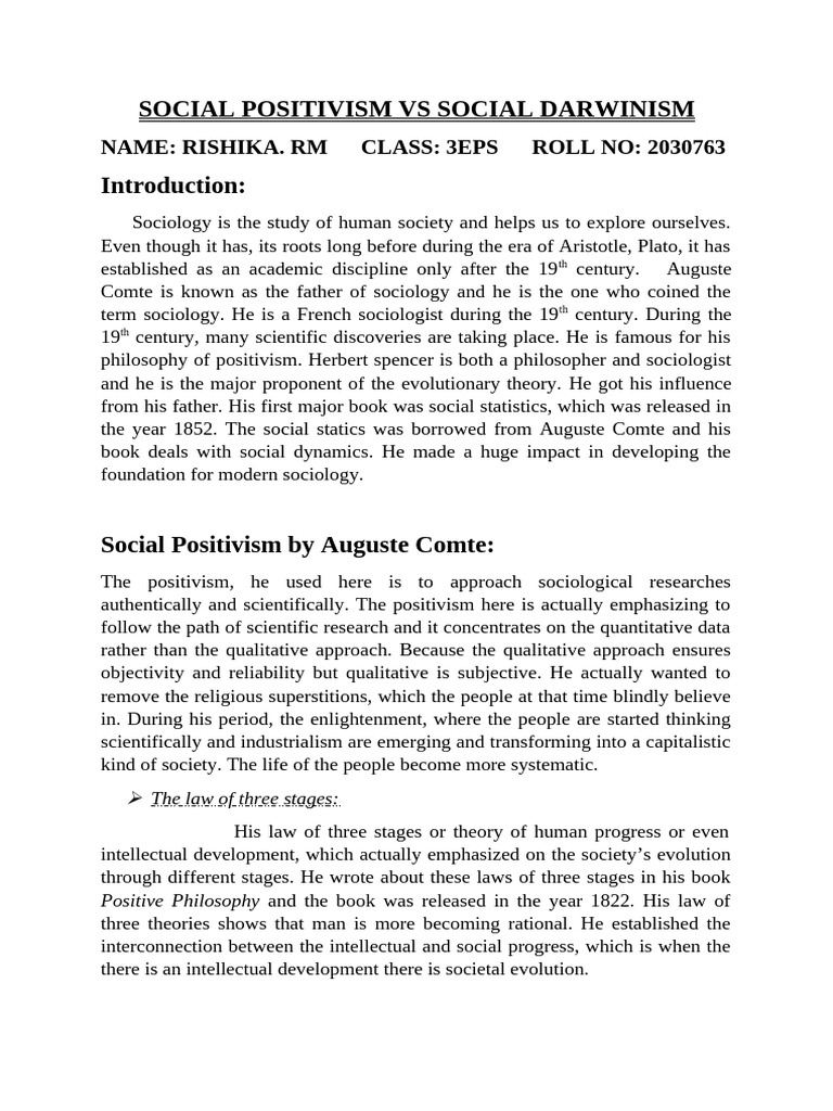 Cia 1 Sociology Pdf Sociology Positivism