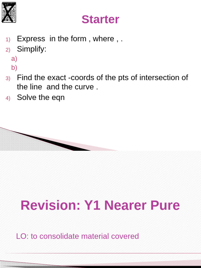 Hodder AS Nearer Pure Rev 1 (Y13 Use) 4 | PDF | Teaching Methods & Materials