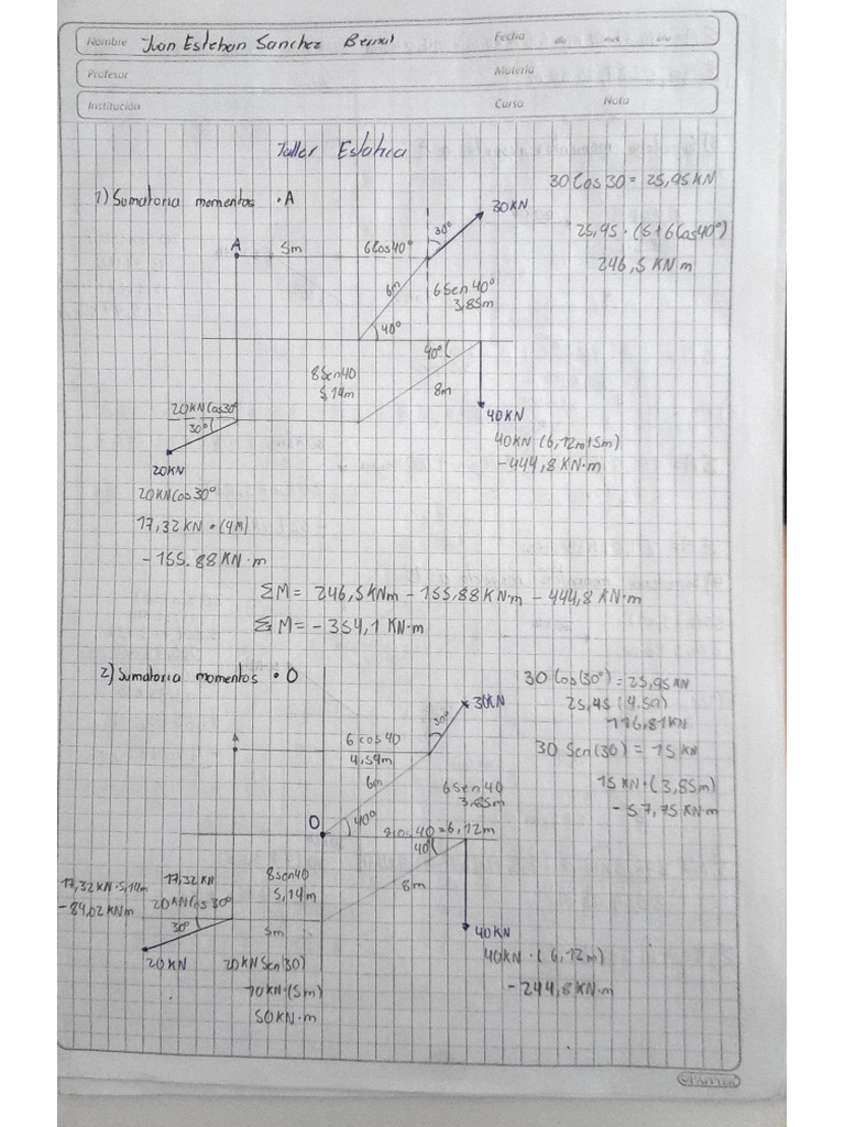 Taller 2 Estatica | PDF
