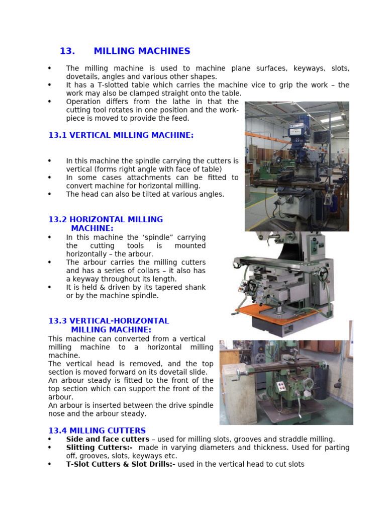 13. Milling | PDF | Machines | Manufactured Goods