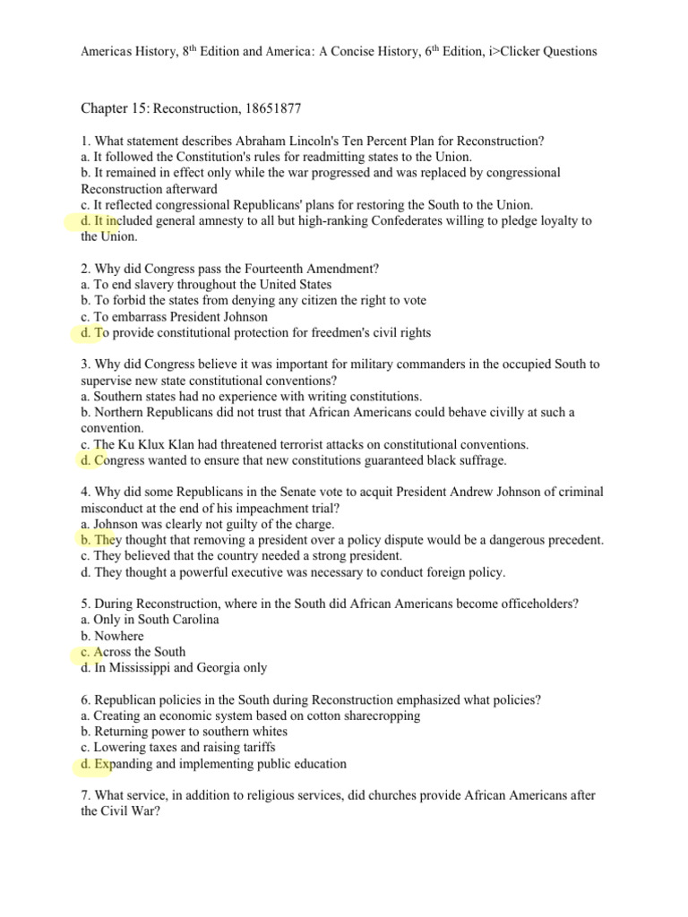 AH8 HC6 Chapter 15 Iclicker FINAL | PDF