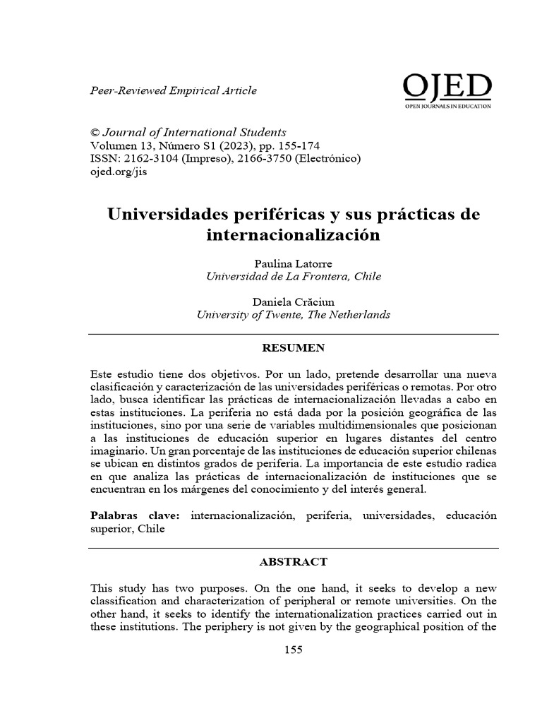 Internacionalización en Universidades Periféricas | PDF | Universidad ...