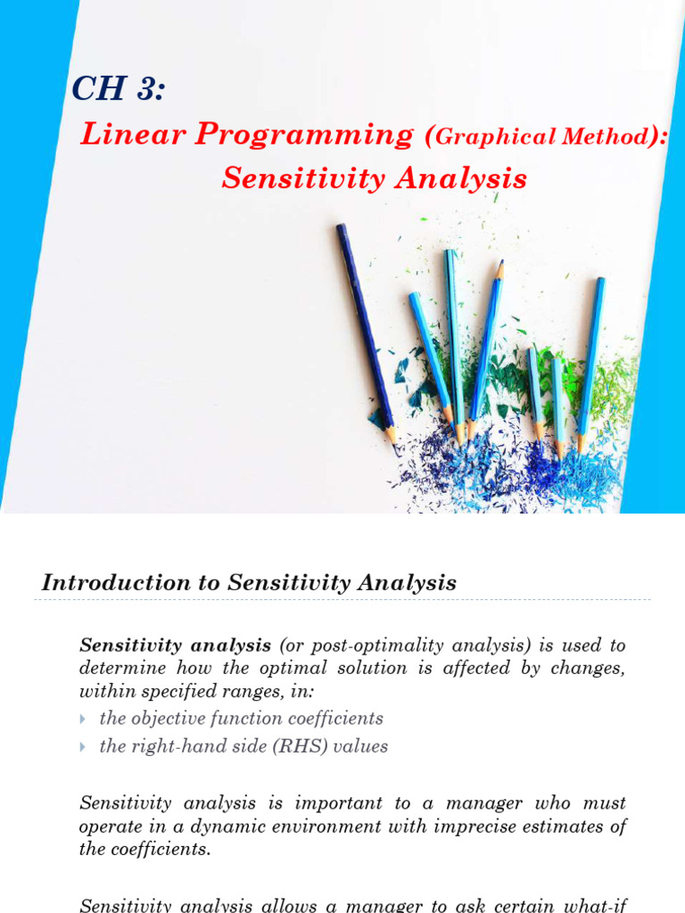 Sensitivity Analysis for Managers | PDF | Sensitivity Analysis | Linear ...