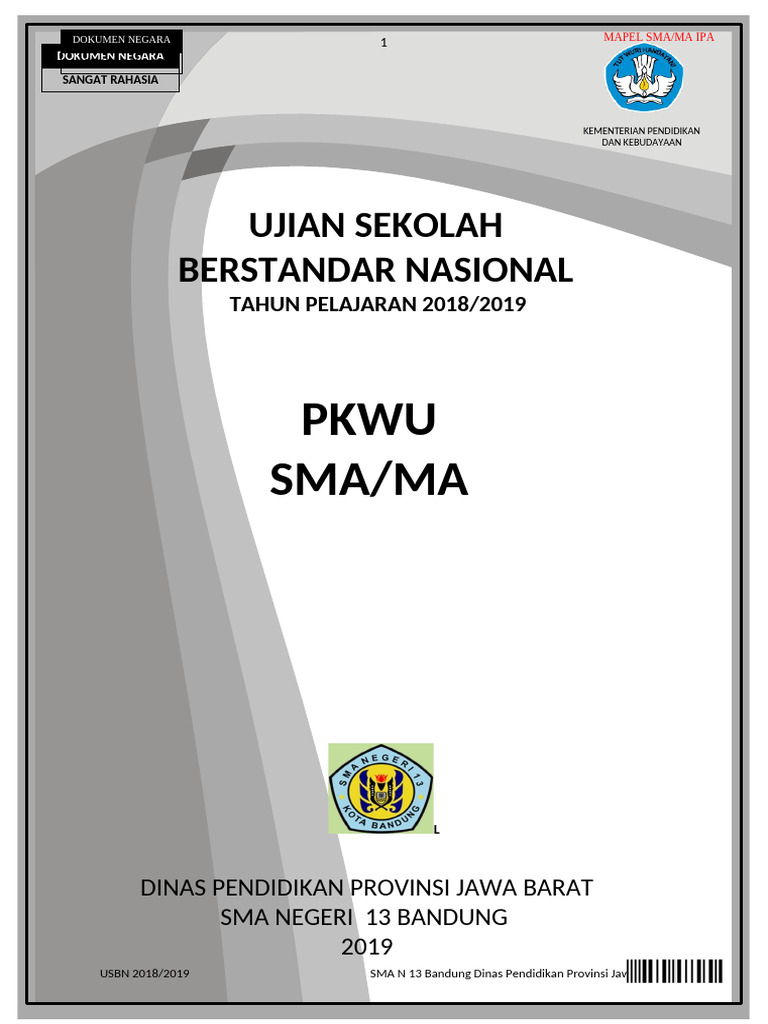 NASKAH SOAL USBN Paket 1 (Kwu) | PDF